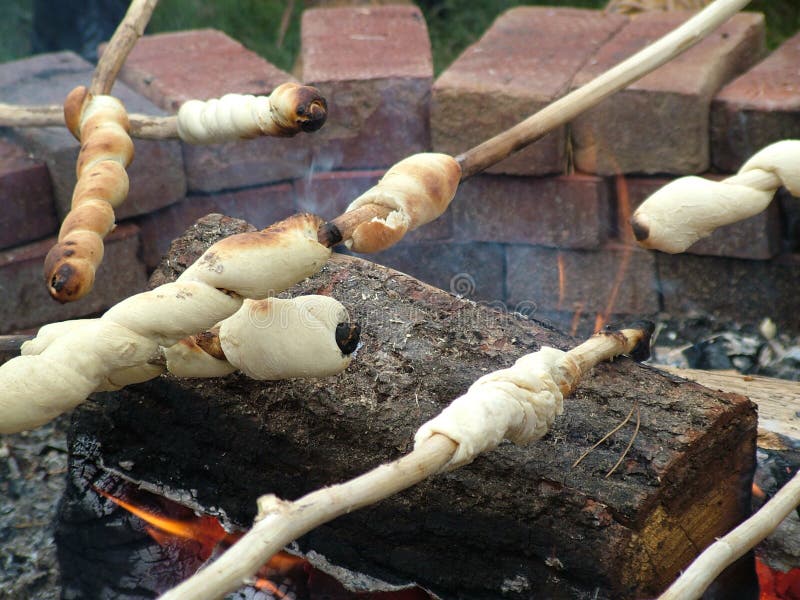 Campfire Bread 2 stock image. Image of bricks, cooking - 2889283