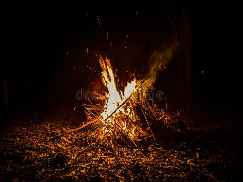 Campfire in Bundaberg, Queensland, Australia Stock Image - Image of ...