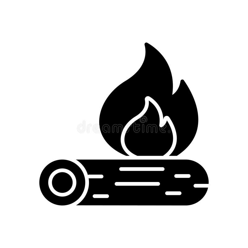 Campfire, Burning Bonfire, Wood Log with Fire Flame in Editable Design ...