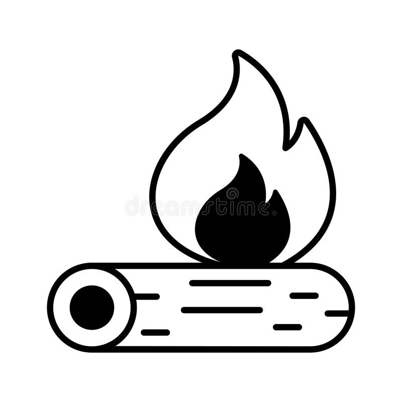 Campfire, Burning Bonfire, Wood Log with Fire Flame in Editable Design ...