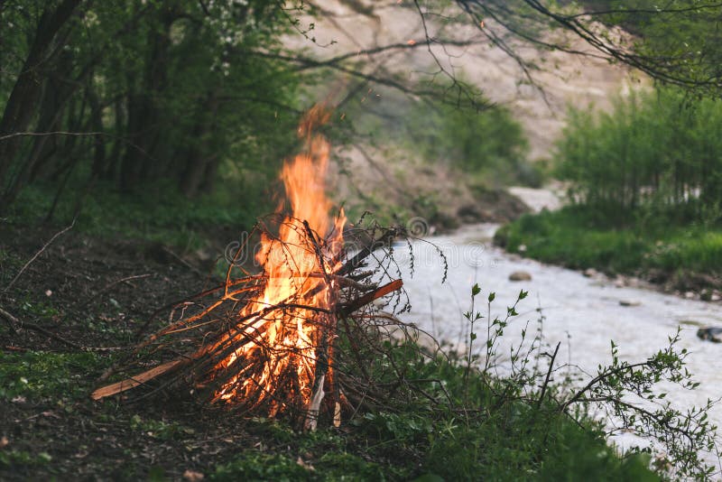 Campfire stock image. Image of evening, carbon, cold - 53948597