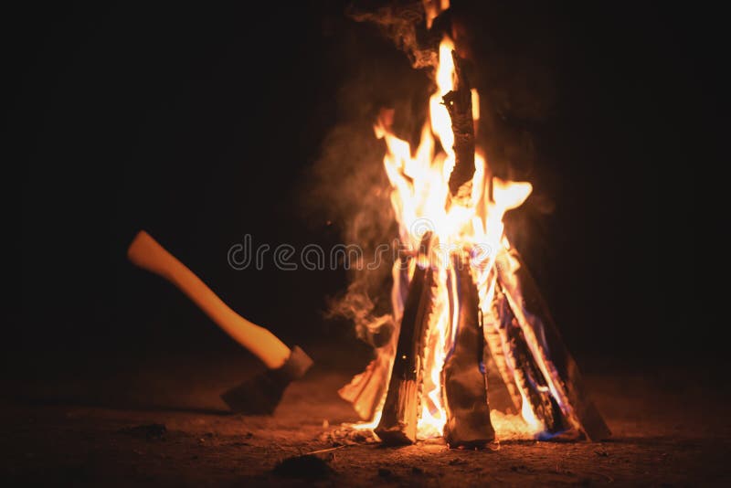 Campfire stock image. Image of outdoor, touristic, tourist - 200148559