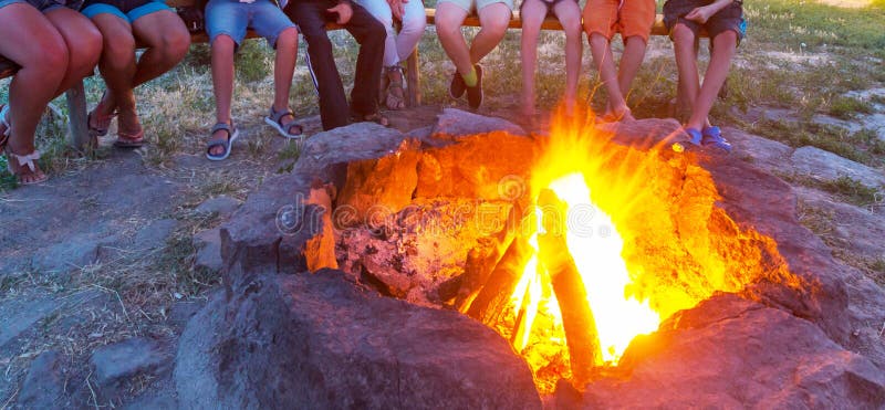 Campfire stock photo. Image of combustion, friends, campfire - 170062144