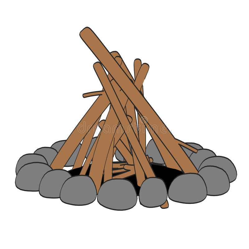 Campfire stock illustration. Illustration of draw, camp - 35595305