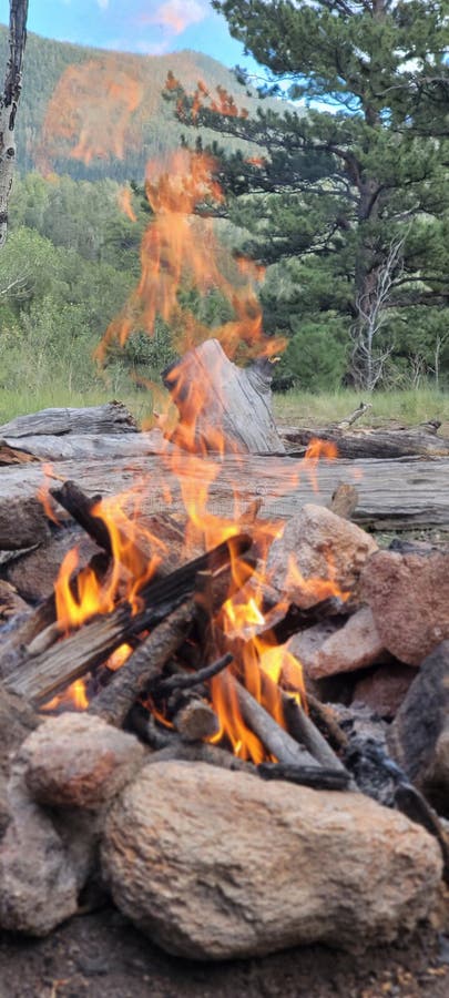 Campfire in the Colorado Mountains Stock Photo - Image of colorado ...