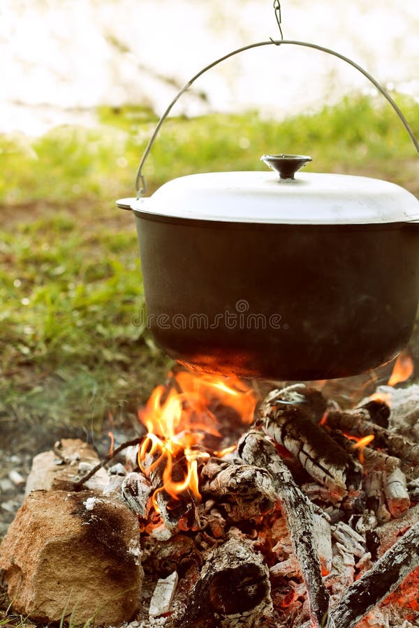 Campfire Cooking stock photo. Image of flame, grass, campsite - 21127614