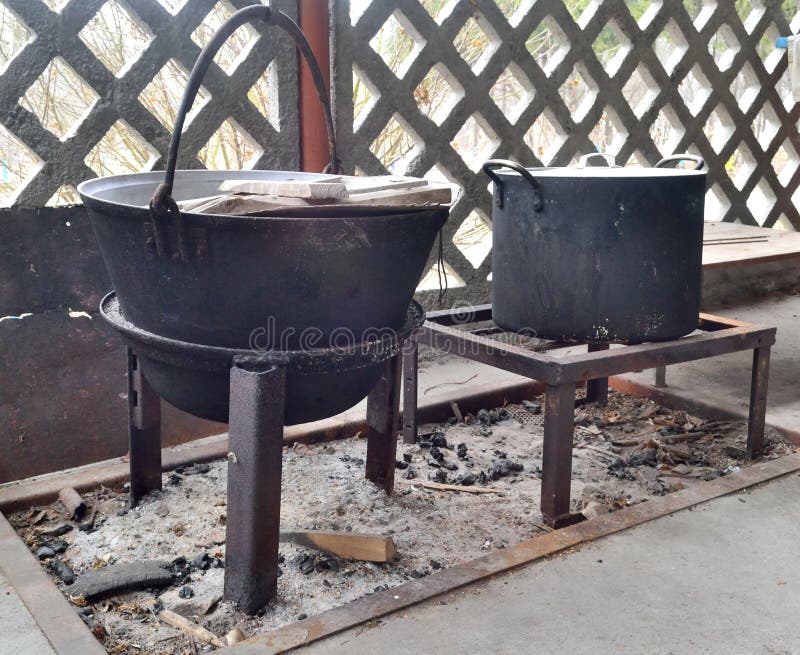 Campfire Cooking Boilers stock photo. Image of camping - 141957770