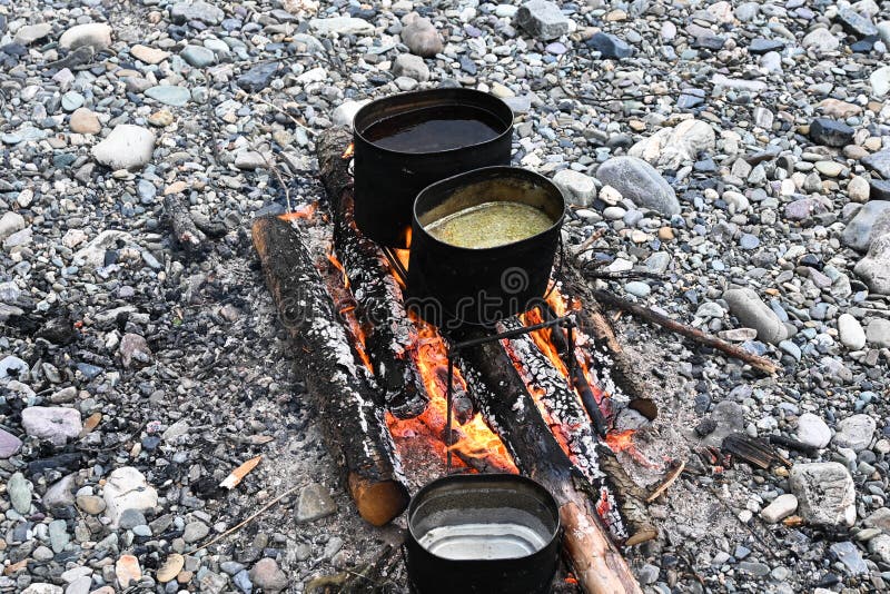 Campfire stock image. Image of picnic, lifestyle, hiking - 200643433