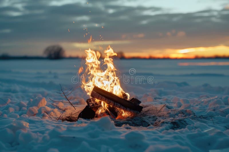 A Campfire in the Middle of the Dark Forest Stock Photo - Image of ...