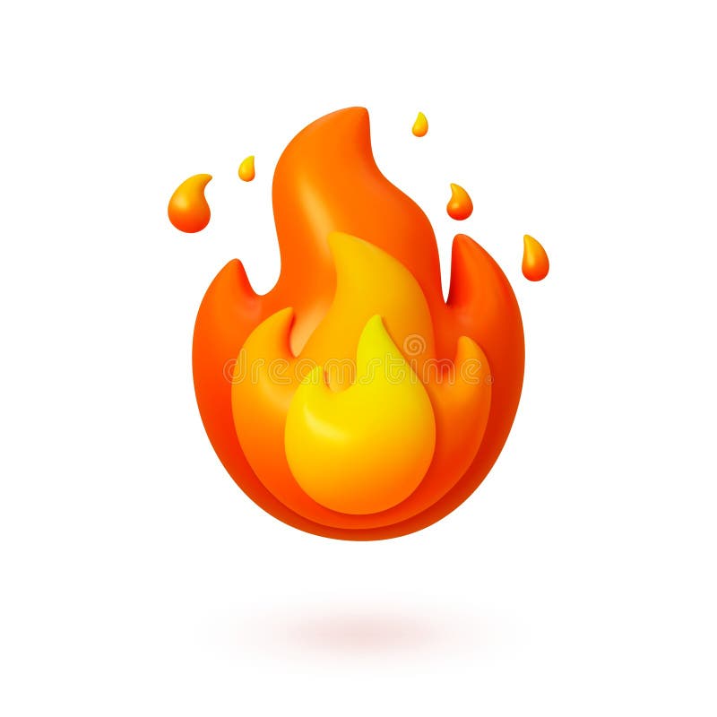 Campfire 3d Icon. Isolated Fire Symbol, Realistic Plastic Stylization ...