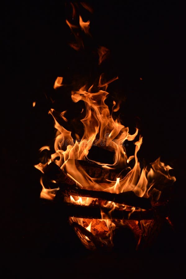 Campfire in the dark stock photo. Image of hell, firewood - 133696508