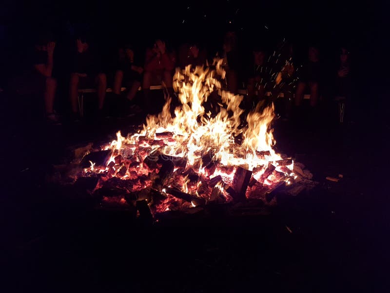 Campfire stock image. Image of scout, district, scotland - 74983963