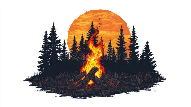 Campfire in Field stock image. Image of nature, outdoor - 375838223