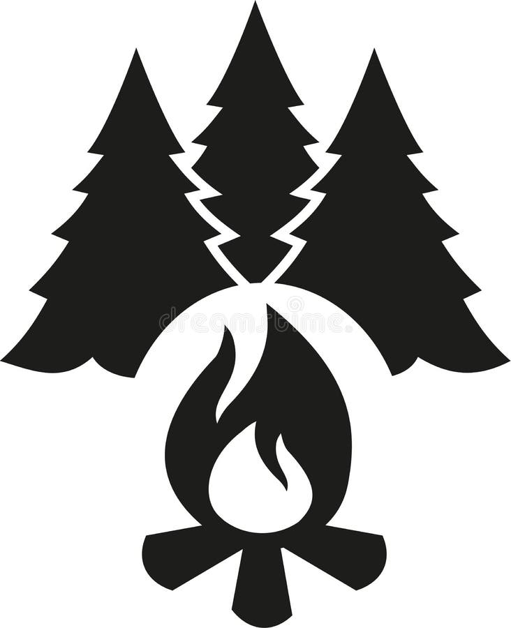 Campfire symbol vector stock vector. Illustration of pictogram - 107158743