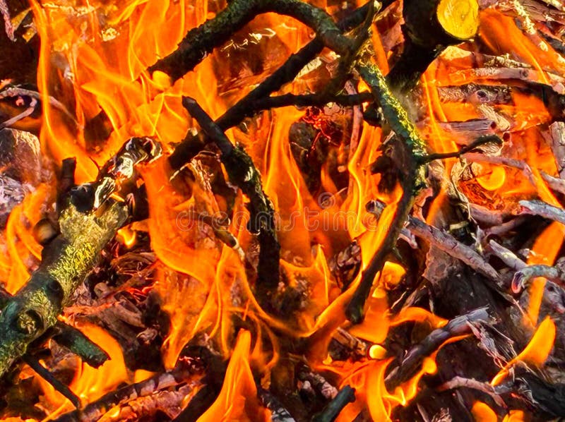 Wildfire Smoldering on the Mountain Range Stock Photo - Image of ...