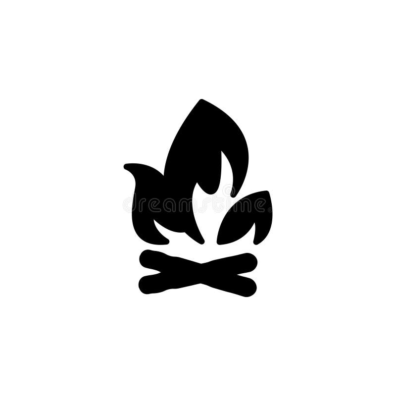 Campfire with Firewood Icon. Simple Sign, Logo. FireWood in Fire ...