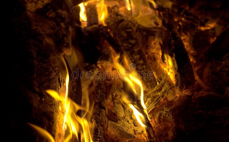Campfire Firy Fire Ash Flames and Coals Closeup Stock Image - Image of ...