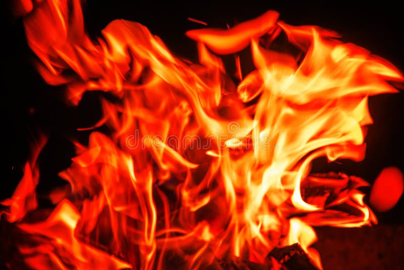 Campfire flame close-up. stock image. Image of flicker - 271138723