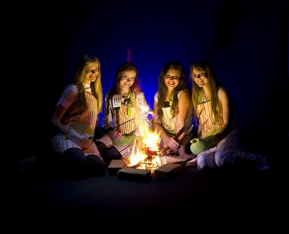 Campfire Girls stock photo. Image of group, outdoors - 10265956