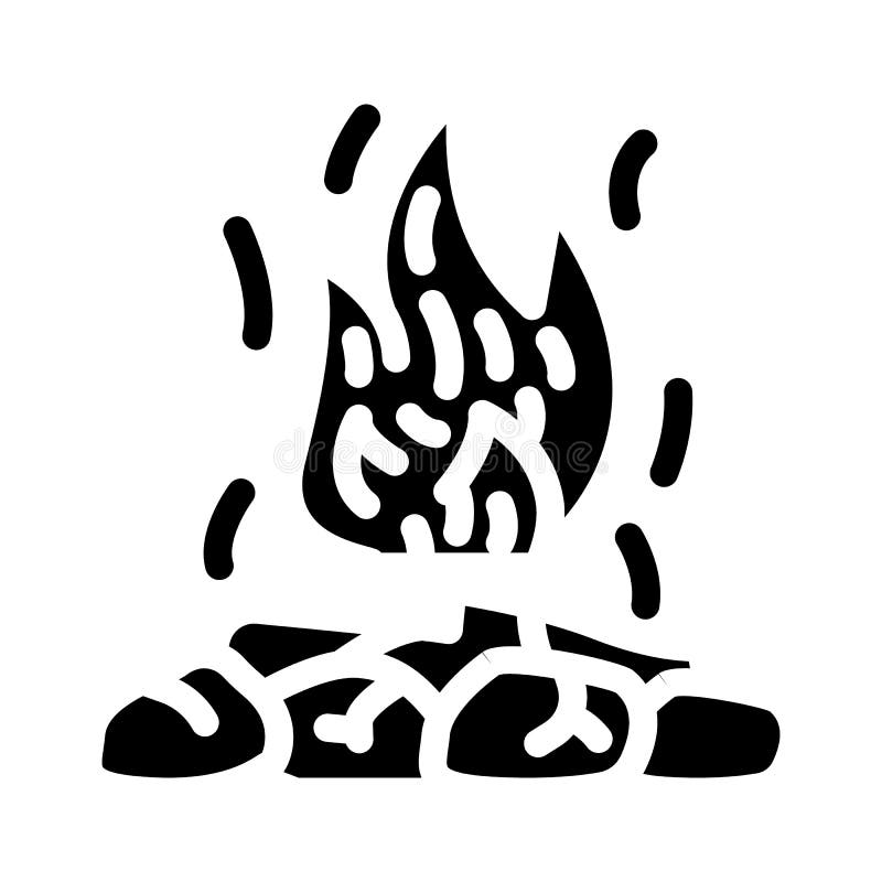 Campfire Glyph Icon Vector Illustration Stock Vector - Illustration of ...