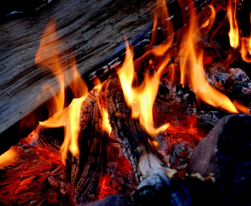 Campfire with Hot Coals stock photo. Image of radiate - 7853188