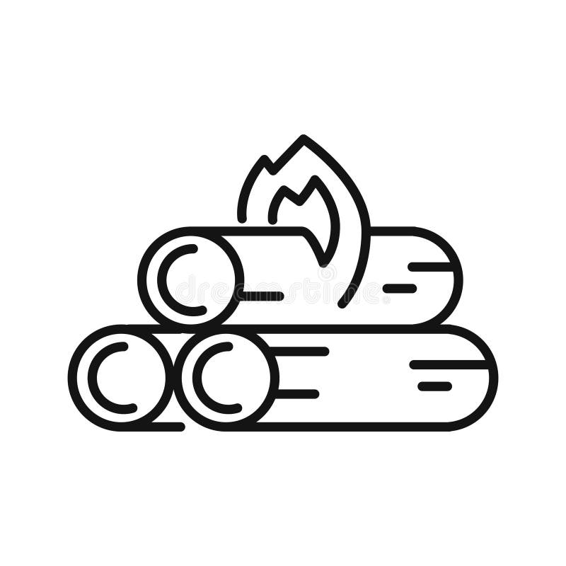 Campfire Icon Black and White Illustration Stock Vector - Illustration ...