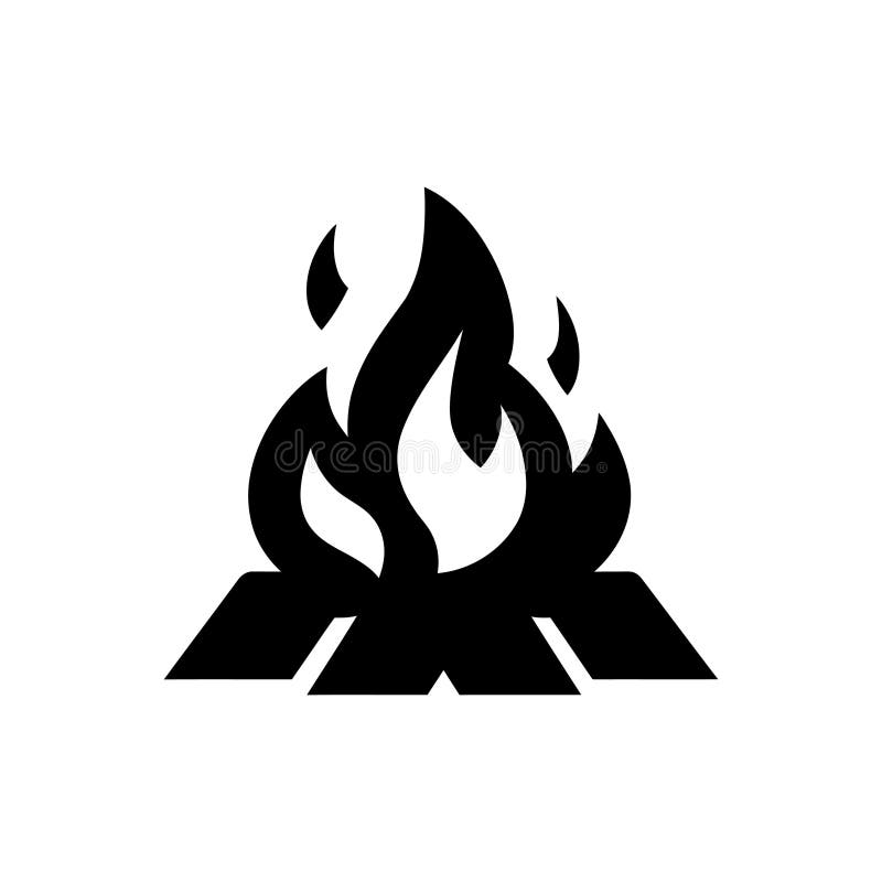 Campfire icon stock vector. Illustration of symbol, fire - 301222597