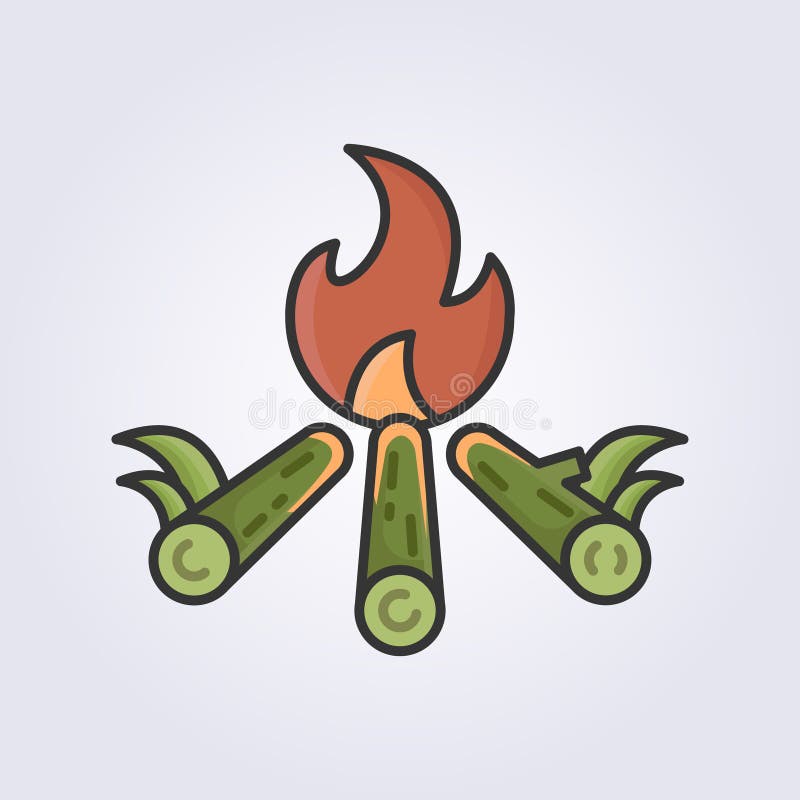 Campfire. One Line Drawing Vector Illustration Stock Vector ...