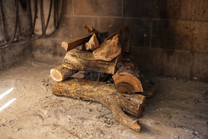 Campfire Logs Arranged Vertically To Be Lit Stock Photo - Image of ...
