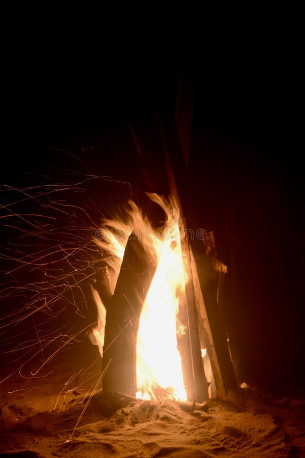 Campfire stock photo. Image of scene, beach, night, campfire - 66090794