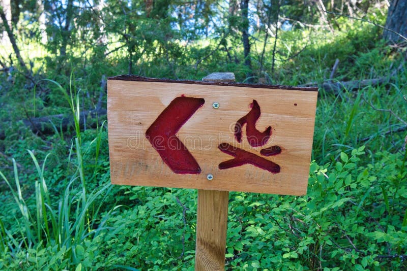 No Campfire Sign. Prohibition Open Flame Warning Stock Photo - Image of ...