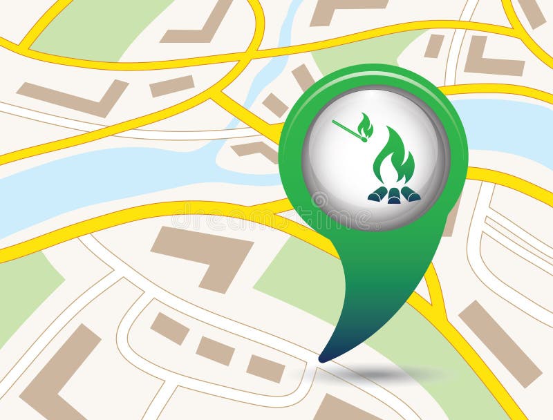 Campfire silhouette icon stock vector. Illustration of painting - 100499934