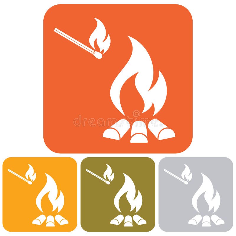 Campfire silhouette set stock vector. Illustration of outdoor - 87931582