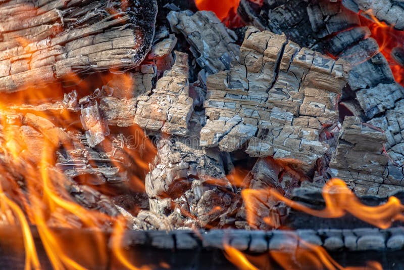 Campfire Site with Stone Border Stock Photo - Image of fire, coal ...