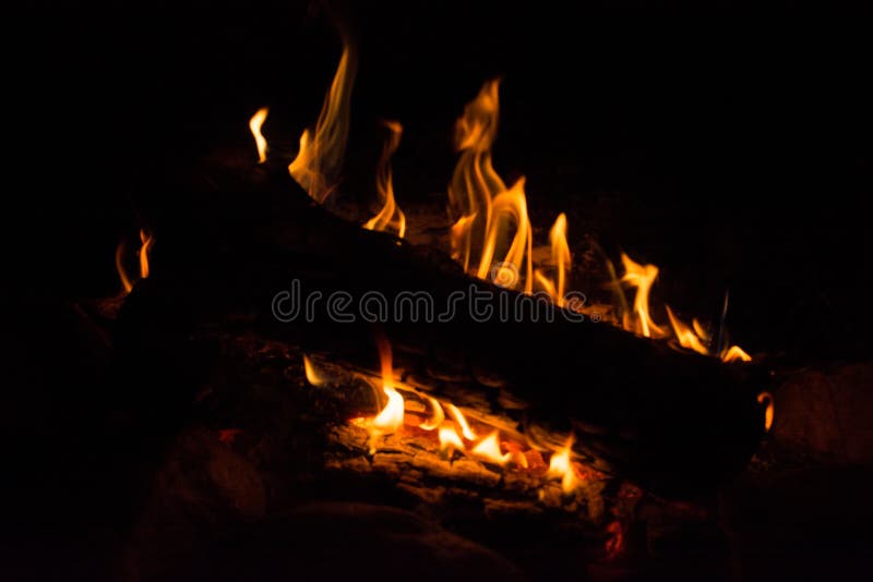 Campfire with Smoke and Flame Stock Image - Image of blazing, fire ...