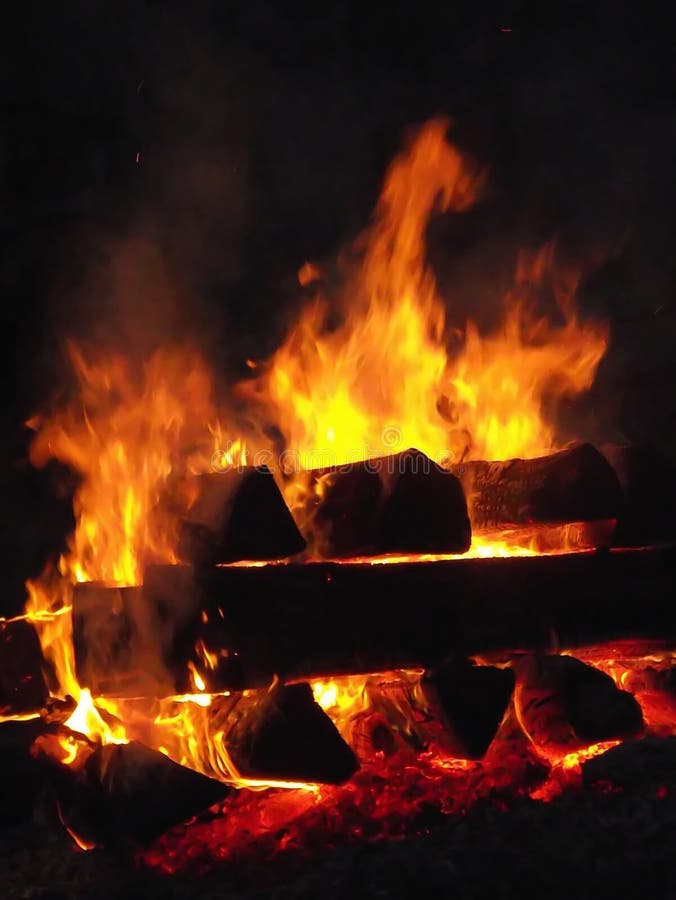 Campfire. stock image. Image of danger, furnace, fireplace - 56900817