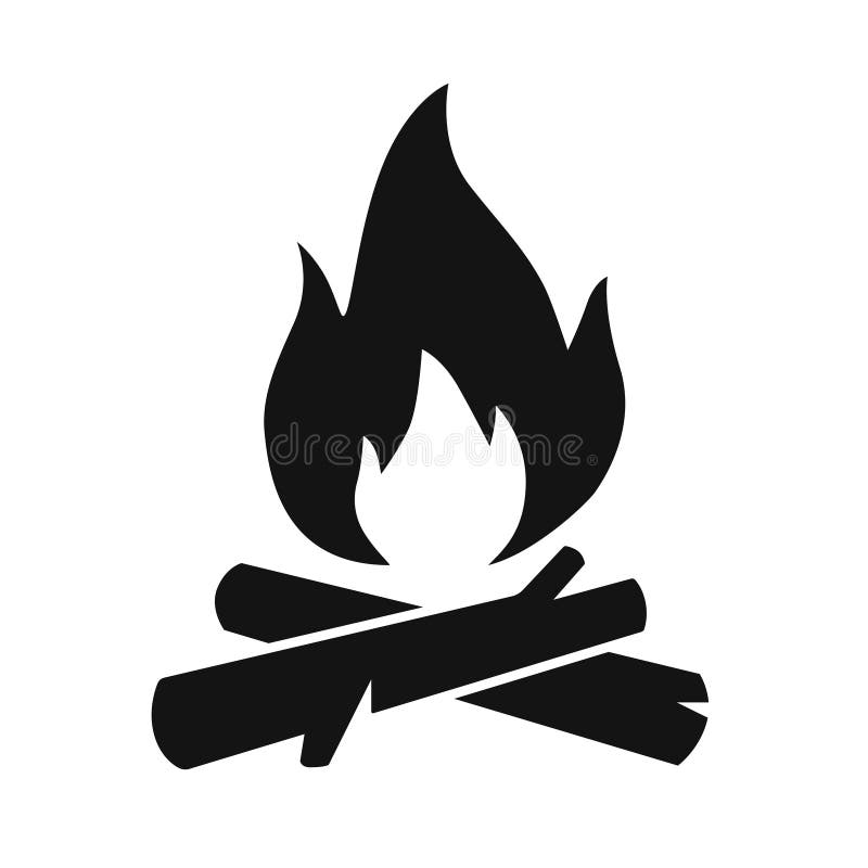 Campfire Symbol Bonfire Vector Icon Stock Vector - Illustration of sign ...