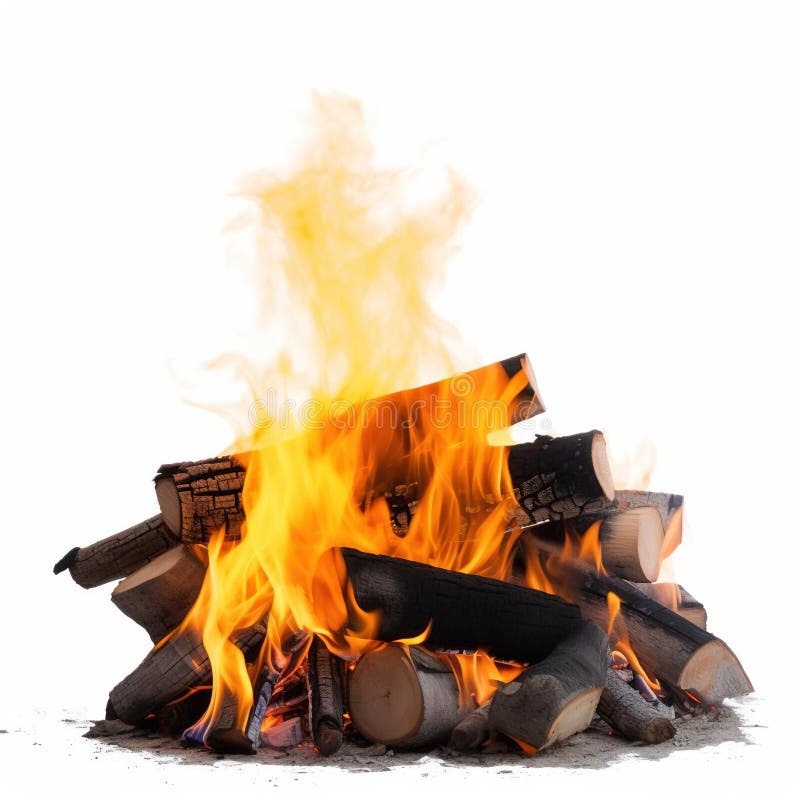 Campfire on White Background.Generative AI Stock Illustration - Illustration of fashionable ...