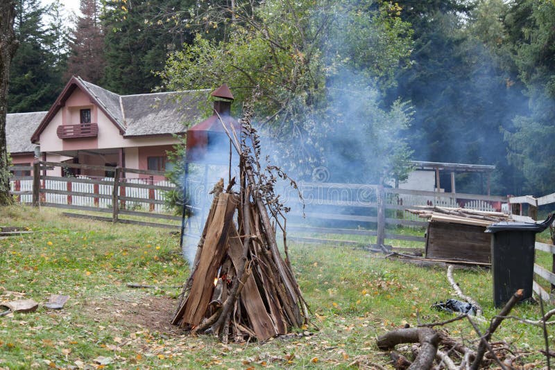 Campfire stock photo. Image of energy, black, burn, brick - 33988088