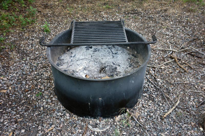 A campground fire ring stock image. Image of iron, grey - 45246363