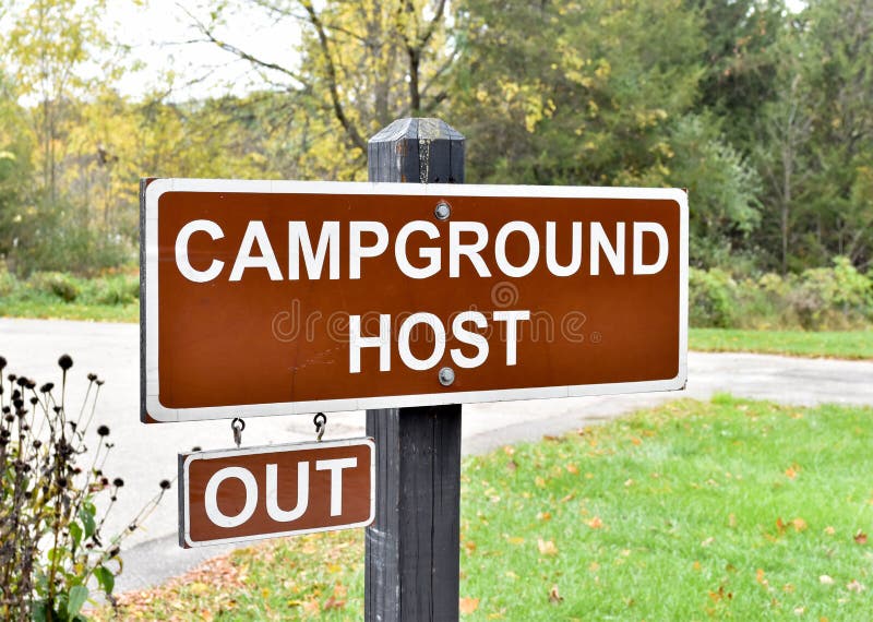 Campground Host sign stock image. Image of kale, showing - 81847201