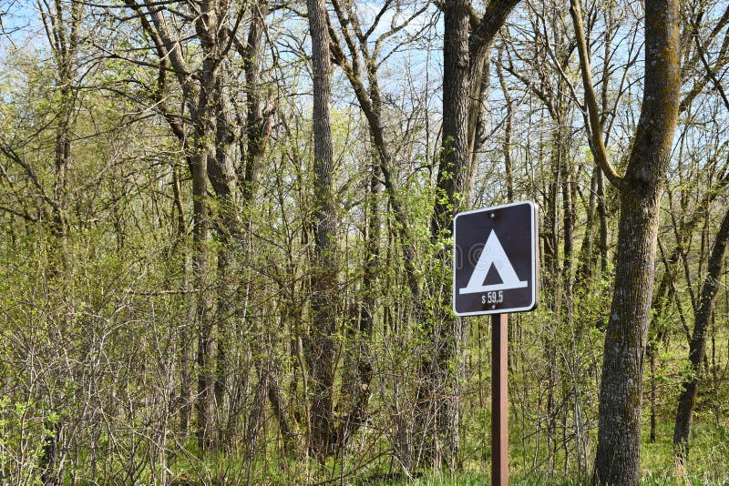 Campground Sign in the Woods Stock Image - Image of forest, sign: 251960087