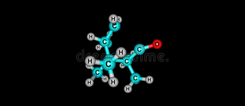 Camphor Molecular Structure Isolated on Black Background Stock ...