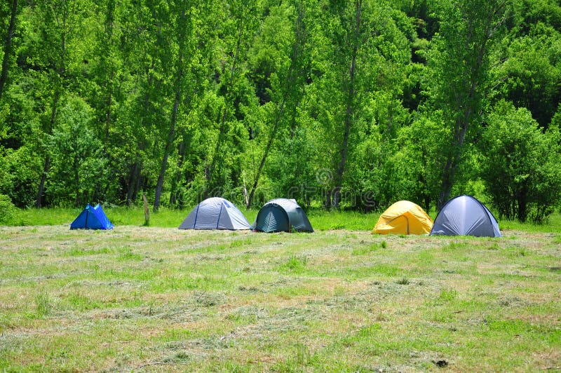 Camping site stock photo. Image of nature, outdoors, tent - 5166682