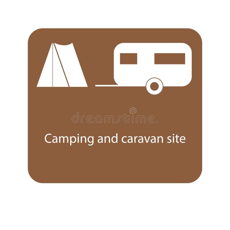 Camping and Caravan Site Sign Stock Vector - Illustration of place ...