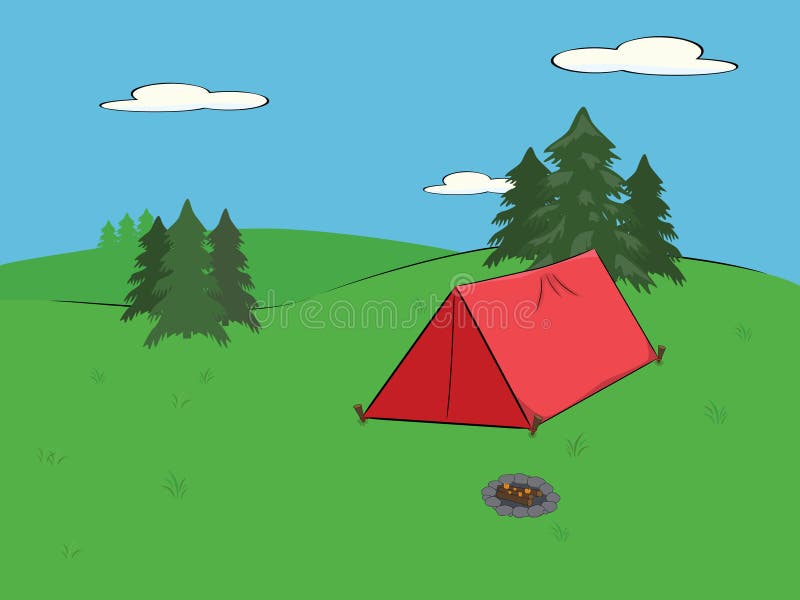Overnight Camping, Fox Stealing Food Stock Vector - Illustration of ...