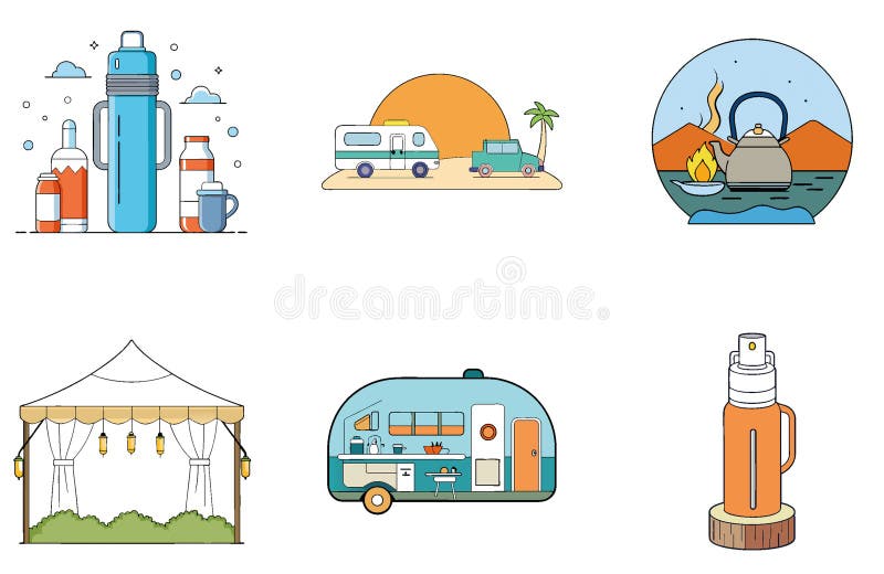 Camping Adventure. a Bundle of Practical and Versatile Collection Icons ...