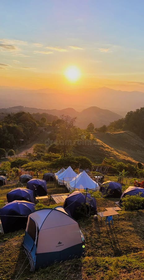 Camping area stock image. Image of evening, landscape - 348237449