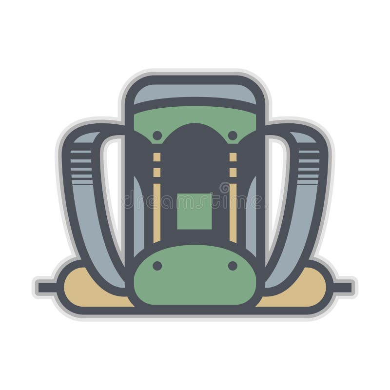 Camping Backpack Icon or Sign Stock Vector - Illustration of doodle ...
