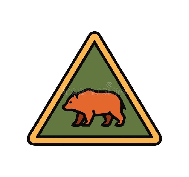 Camping Bear Warning Sign Outdoor Icon Stock Illustration ...